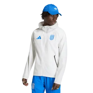 Adidas San Diego Fc Tiro Travel Full-zip Hooded Windbreaker - White
