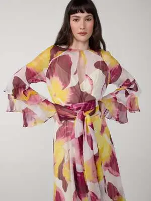 Diane Von Furstenberg Tia Maxi Dress - Giant Island Orchid White