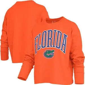 PRESSBOX Florida Gators Motley Boxy Waist-length Long Sleeve T-shirt - Orange