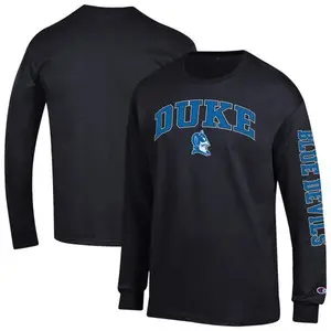 Champion Duke Blue Devils Arch Over Logo 2-hit Long Sleeve T-shirt - Black