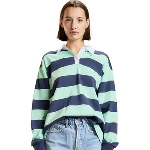 Cynthia Rowley Striped Cotton Rugby Shirt - Navy