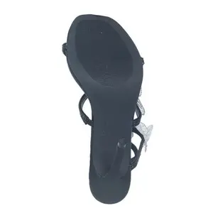 LAUREN LORRAINE Victoria Rhinestone Embellished Sandals - Black