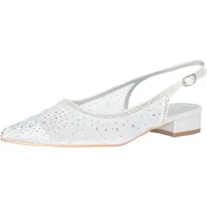 LAUREN LORRAINE June Rhinestone Embellished Slingbacks - Silver