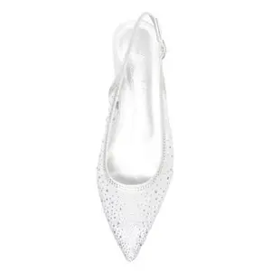 LAUREN LORRAINE June Rhinestone Embellished Slingbacks - Silver