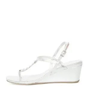 LAUREN LORRAINE Laynie Wedge Sandals - Silver
