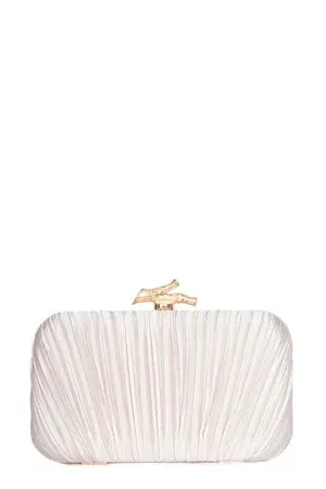 LAUREN LORRAINE Structured Box Clutch With Metallic Clasp - Gold