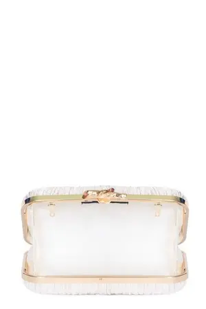 LAUREN LORRAINE Structured Box Clutch With Metallic Clasp - Gold