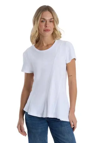 WILT CLOTHING Round Neck Short Sleeve Tee With Asymmetric Hem - Black