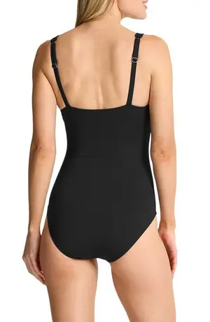 Tommy Bahama Square Neck One-piece Swimsuit - Black