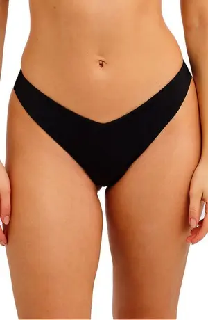 Freya Jewel Cove Brazilian Bikini Bottoms - Plain Black