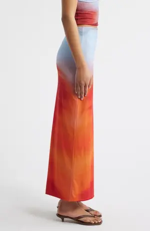 FENERS Printed Jersey Maxi Skirt - Rosella