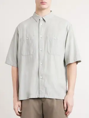ATON Cotton And Silk-blend Shirt