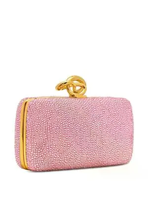 Oscar De La Renta Crystal Knot Handle Clutch Bag
