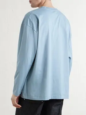ATON Suvin Cotton Long-sleeved T-shirt - Blue