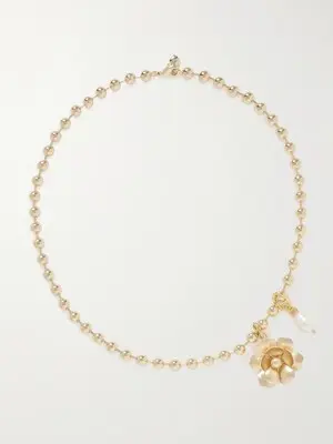 ROXANNE ASSOULIN Flower Pearl Necklace - Gold