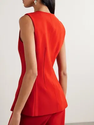 Veronica Beard Jessup Crepe Vest - Red