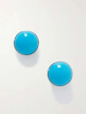 Alaïa Sphere Silver-tone Earrings - Turquoise