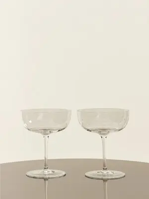 LOBMEYR Rothschild Stars Champagne Cups Set Of Two - Neutrals