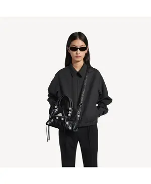 Balenciaga Le City Bag Small Giant Studs With Rhinestones - Black