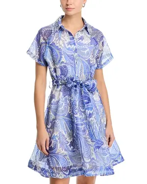 NANCY YANG Collared Short Sleeve Dress