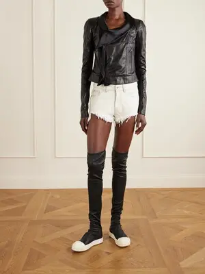 Rick Owens Frayed Denim Shorts