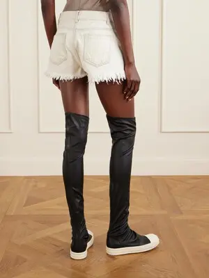 Rick Owens Frayed Denim Shorts