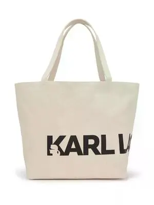 Karl Lagerfeld K/essential Oversized-logo Tote Bag - Neutrals