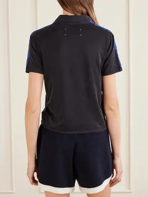 MAISON MARGIELA Checked Twill Polo Shirt - Blue