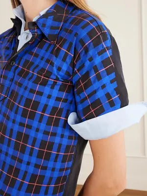 MAISON MARGIELA Checked Twill Polo Shirt - Blue