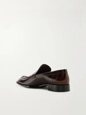 Loewe Embellished Leather Loafers