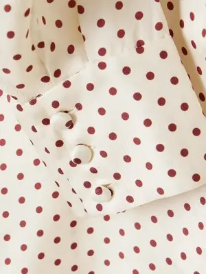 DÔEN Elene Polka-dot Silk-blend Twill Blouse
