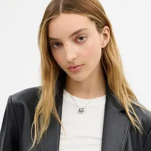 COACH Rondelle Charm Necklace - Silver