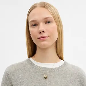 COACH Crystal Embellished Rondelle Charm Necklace - Gold/black