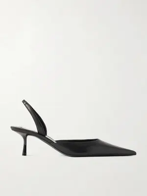 Saint Laurent Misty Leather Slingback Pumps Black