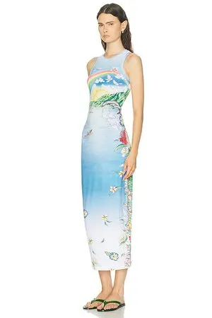 Casablanca Aloha Printed Midi Tank Dress