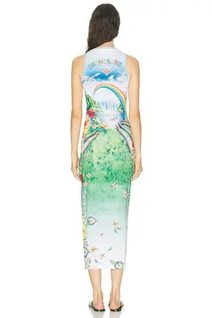 Casablanca Aloha Printed Midi Tank Dress