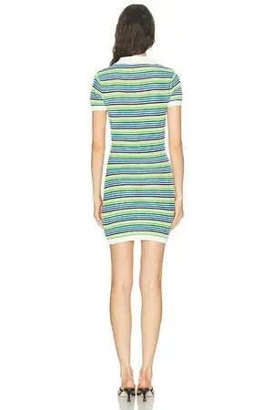 Casablanca Striped Crochet Knit Dress