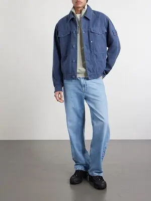 Stone Island Ghost Logo-appliquéd Linen-blend Trucker Jacket