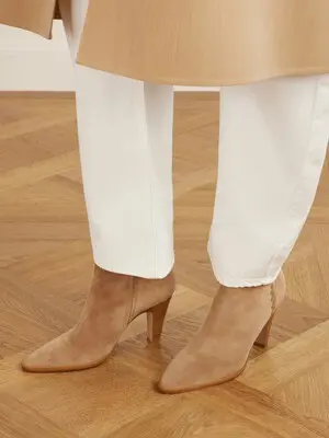 GIANVITO ROSSI Whipstitched Suede Ankle Boots