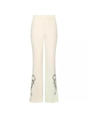 Cinq À Sept Abeline Floral Detail Trousers - Neutrals