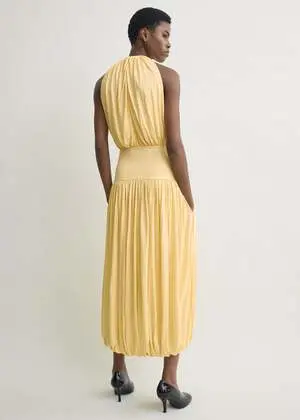 TOTEME Gathered Viscose Dress - Beige