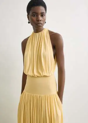 TOTEME Gathered Viscose Dress - Beige