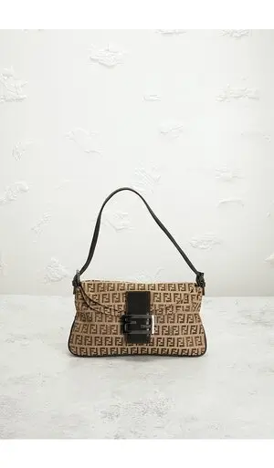 FWRD RENEW Fendi Zucchino Baguette Shoulder Bag
