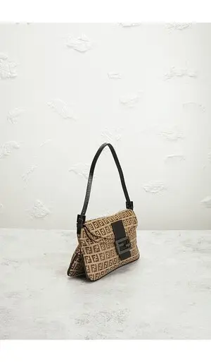 FWRD RENEW Fendi Zucchino Baguette Shoulder Bag