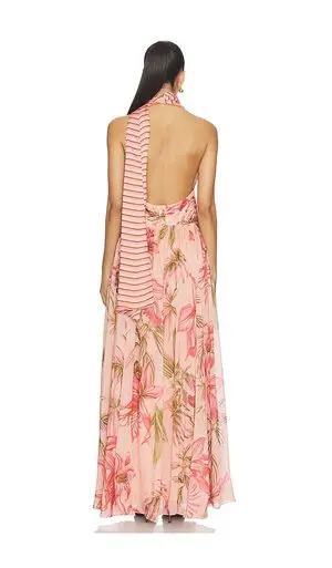Rococo Sand Ruched Sash Maxi Dress