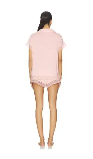 Eberjey X Malou Lace Pajama Set In Rose - Tea Rose