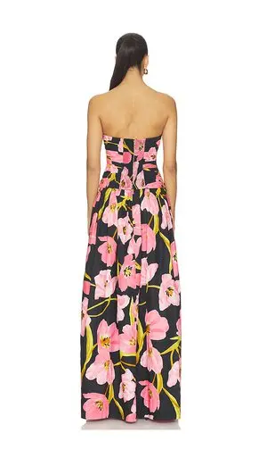 Cara Cara Montreal Gown Floral Print Strapless Maxi Dress - Marais Bloom Black