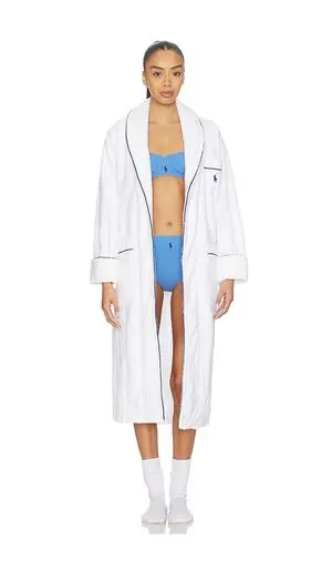 Polo Ralph Lauren Polo Essentials Robe In White - White Cloud
