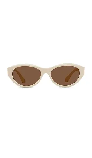 Stella McCartney Medallion Sunglasses - Ivory & Brown