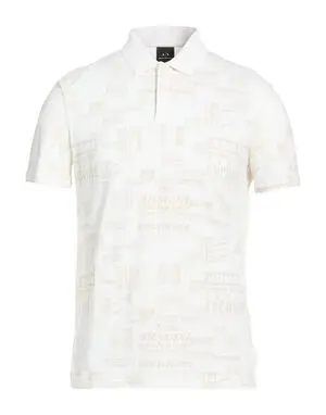 Armani Exchange Polo Shirt Size Cotton, Elastane - White